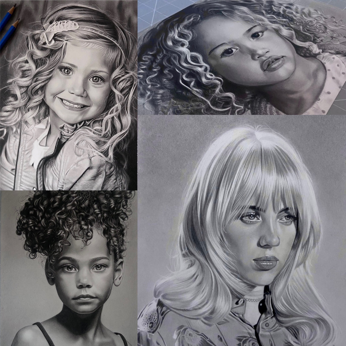 Learn How to Draw Photo Realistic Portraits in Pencil + 4 Hair Tutoria ...
